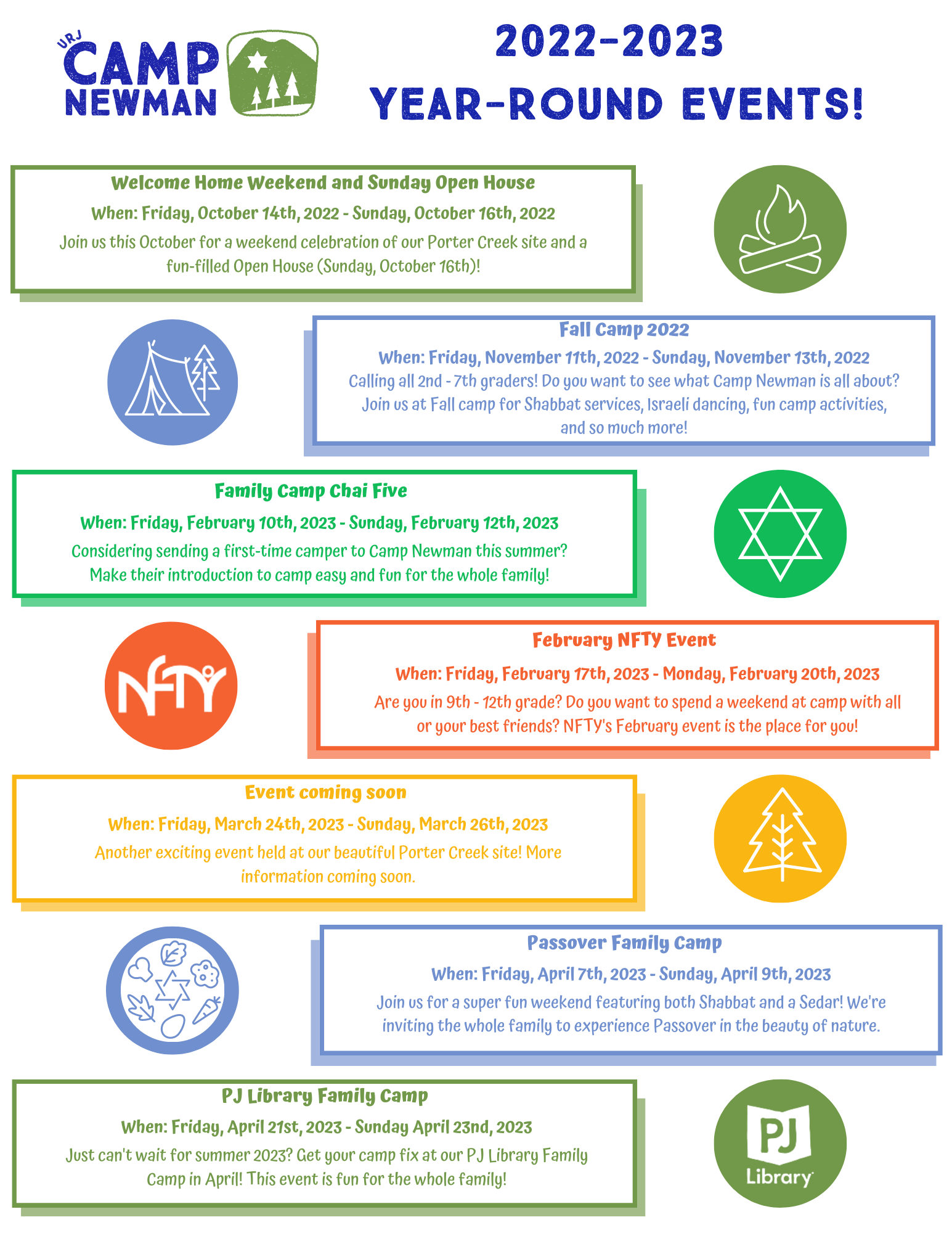 Program Calendar - Camp Newman